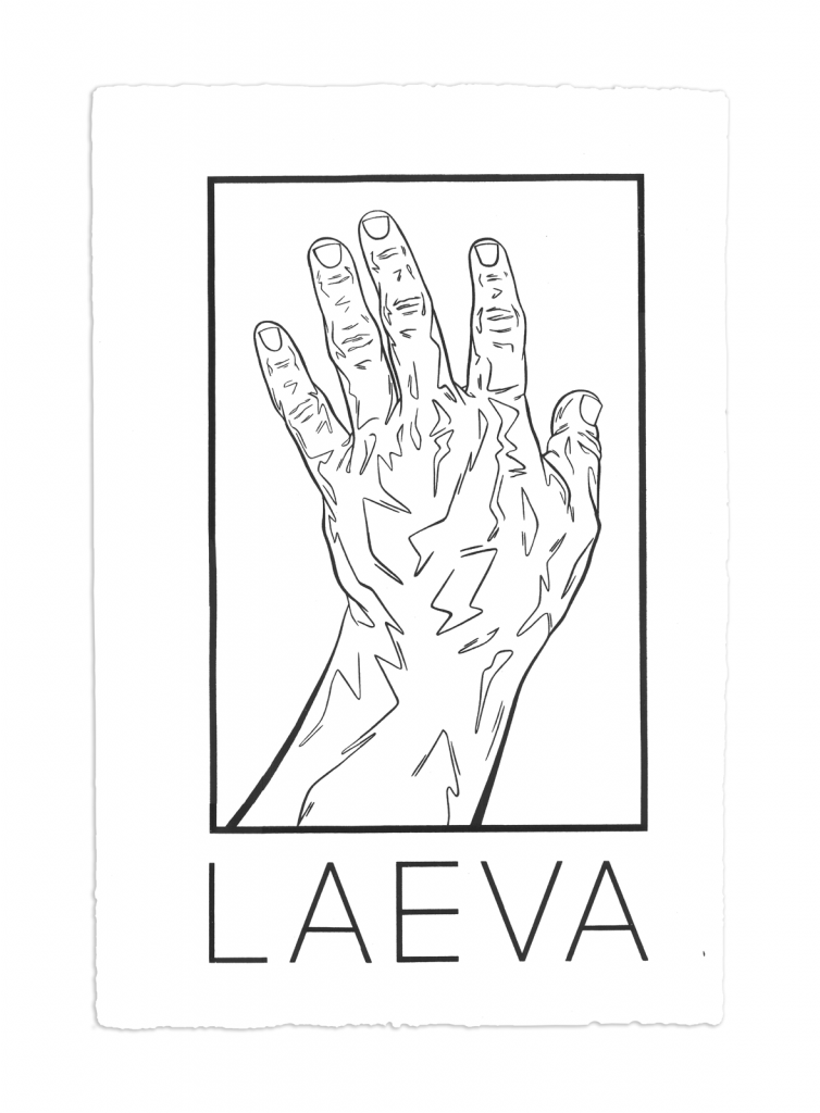 Laeva- Acrylic Ink on 24 x 18 in. Paper; Hand-Pressed Silkscreen on 22 ...